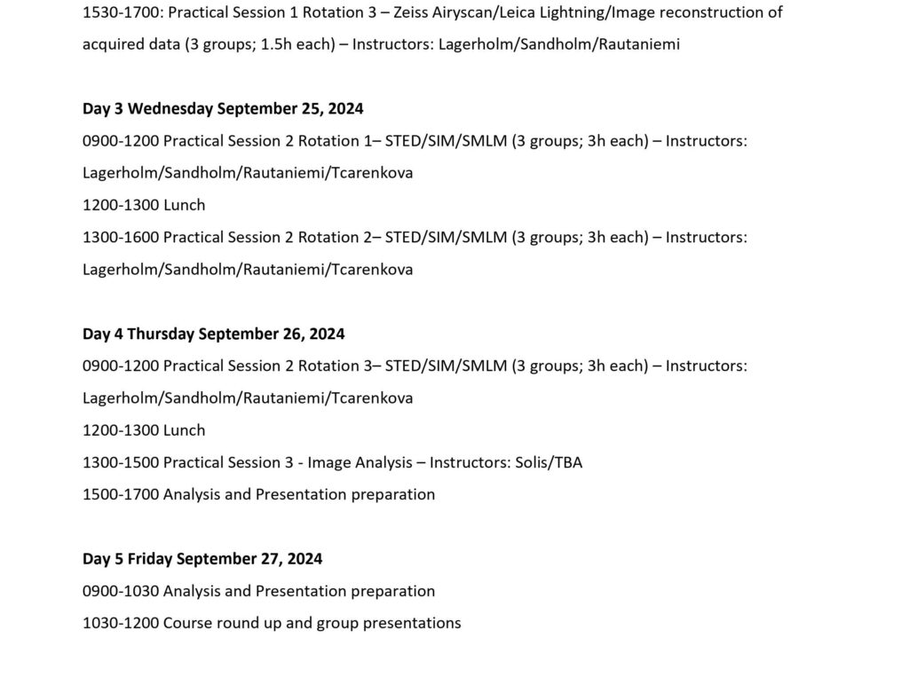 Practical Super-Resolution Microscopy Course - Turku Bioimaging